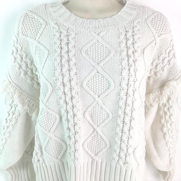 Sweaters | Warm And Thick Bone Cable Knit Cotton Sweater Top | Poshmark